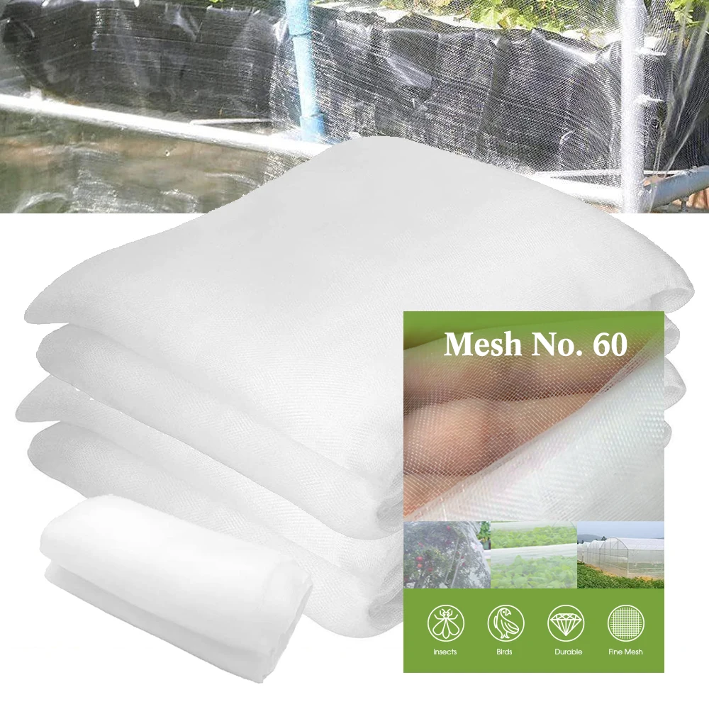 White-60-Mesh-Garden-Insect-Netting-Greenhouse-Protection-Cover-for ...