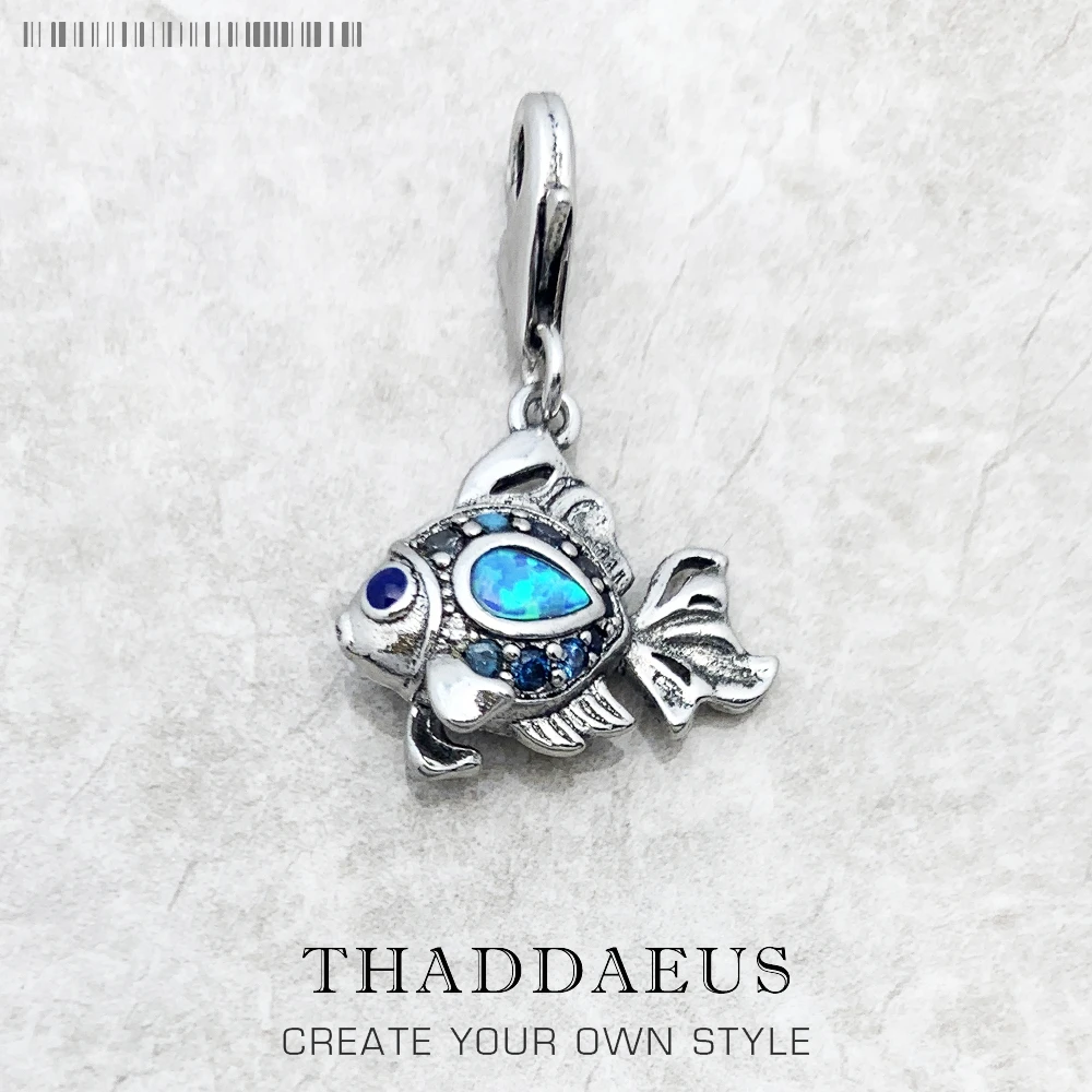 Blue Maritime Fish Charm Pendant 2023 Spring 925 Sterling Silver Trendy ...