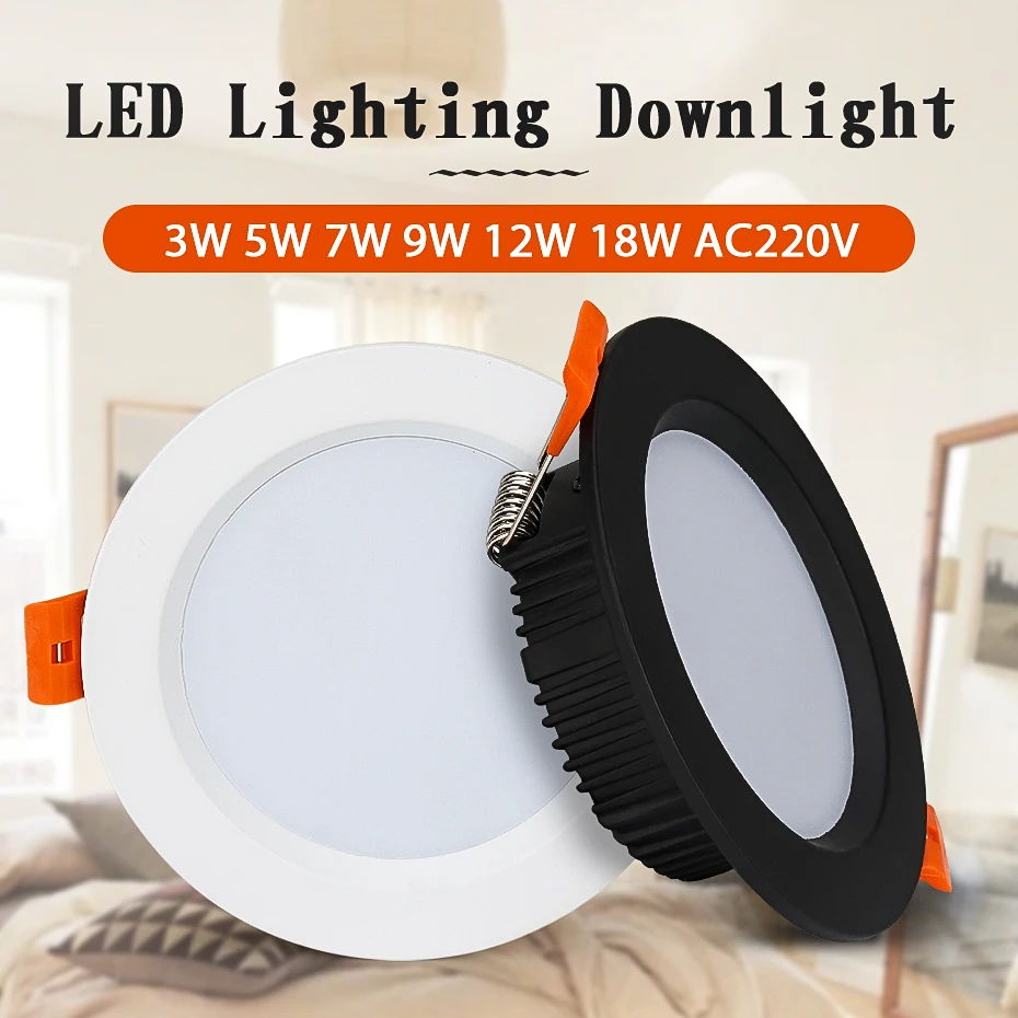 Led Downlight Aluminium 3W 5W 7W 9W 12W 15W 220V Verzonken Plafond Led ...