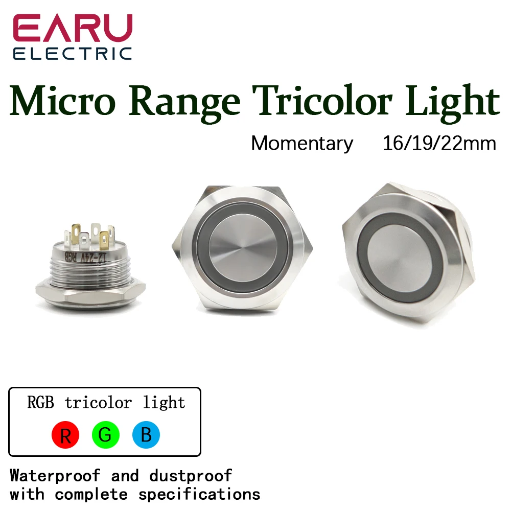 Interruptor-de-luz-LED-RGB-pulsador-de-Metal-resistente-al-agua-3 ...