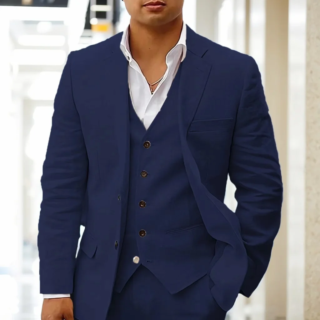 Blazer en lin coloré pour hommes, GlaPants, Lin régulier imbibé, Robe ...