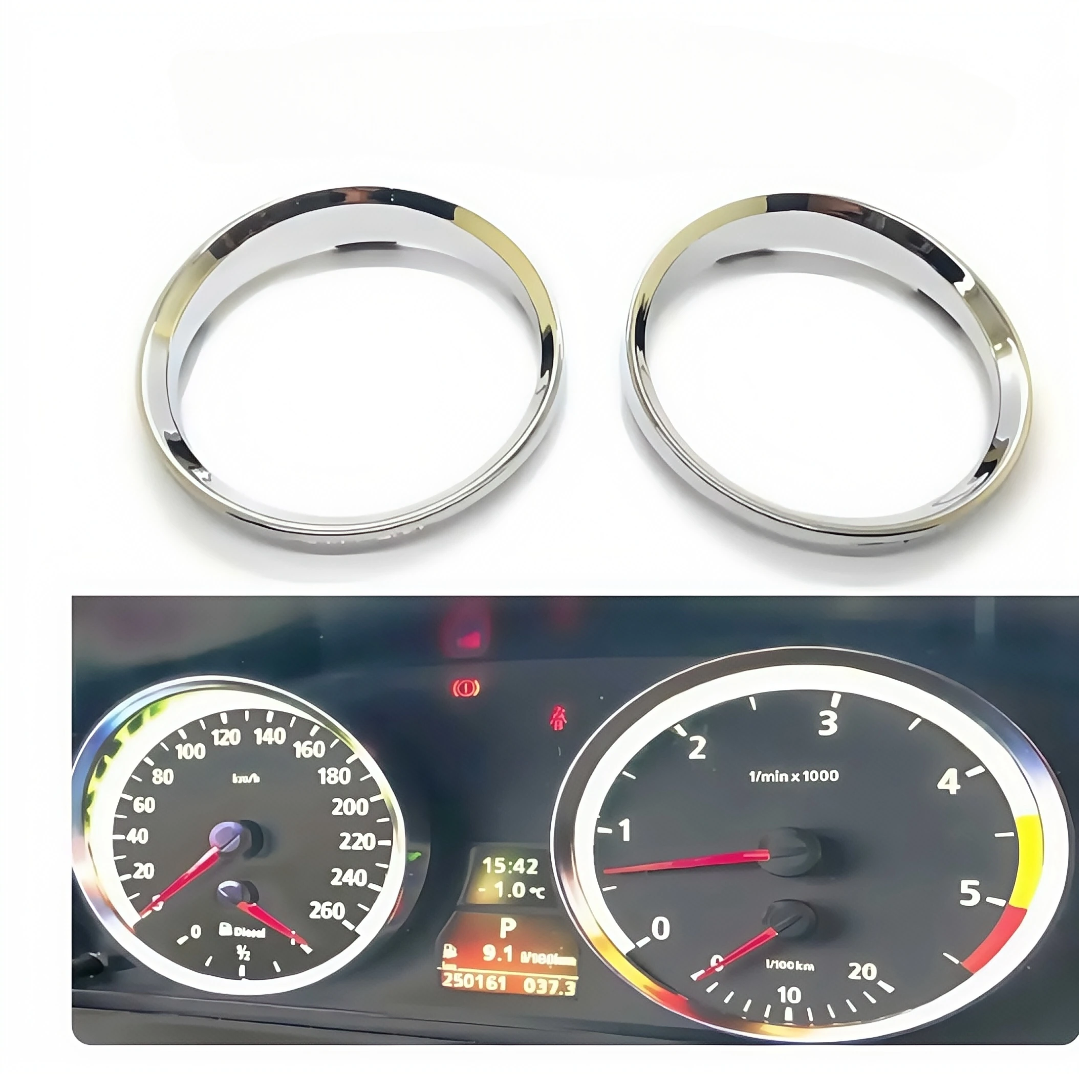 Car Accessories Advanced Chrome Speedometer Gauge Dial Rings Bezel Trim ...