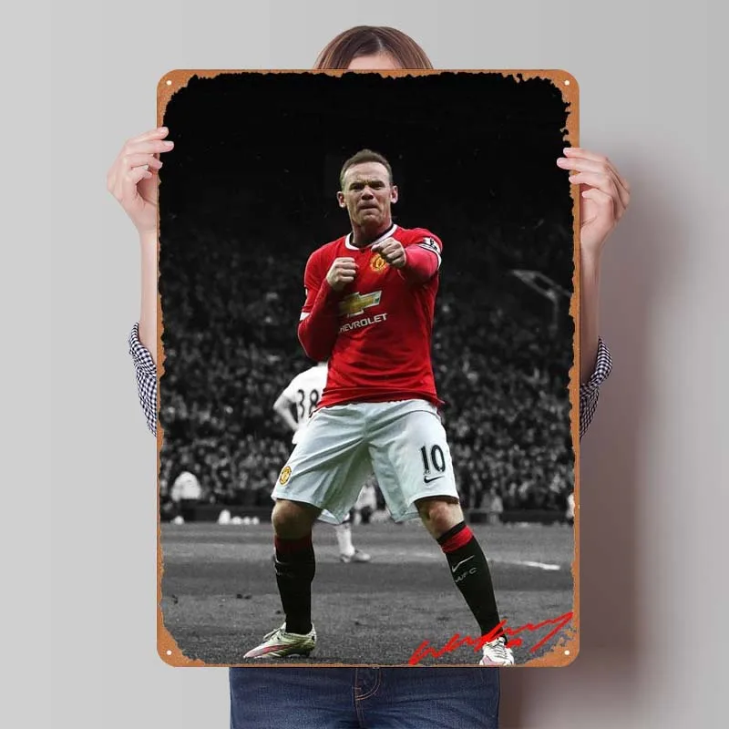 Wayne Rooney Metal Poster Soccer Sports Metal Signs Bathroom Decoration ...