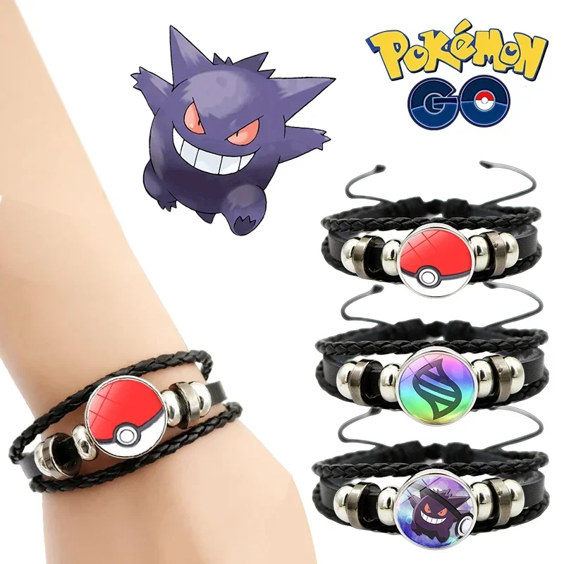 Pulsera-de-cuero-de-Pok-mon-Gengar-Monster-Ball-Mega-Stone-pulsera-de ...