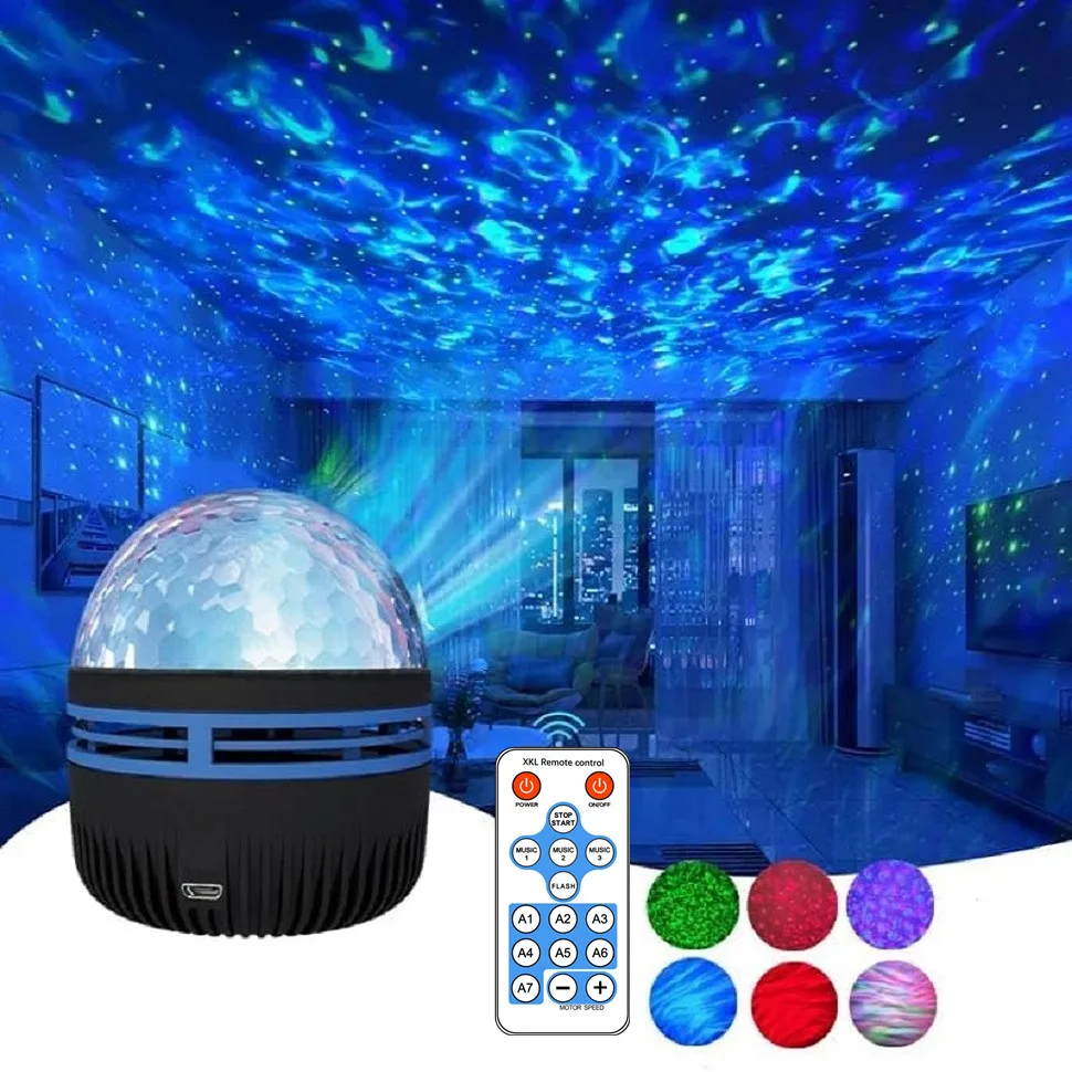 LED Night Light Water Pattern 14 Lighting Effects Children's Dedroom ...