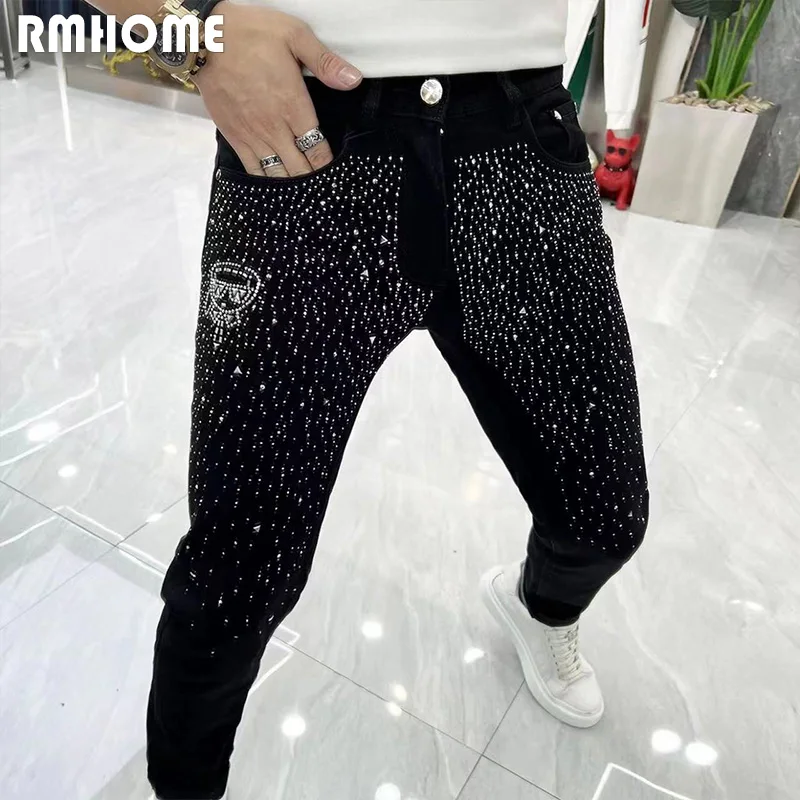 Men-s-Black-Jeans-Luxury-Rhinestone-Design-New-style-Slim-Male-Pencil ...
