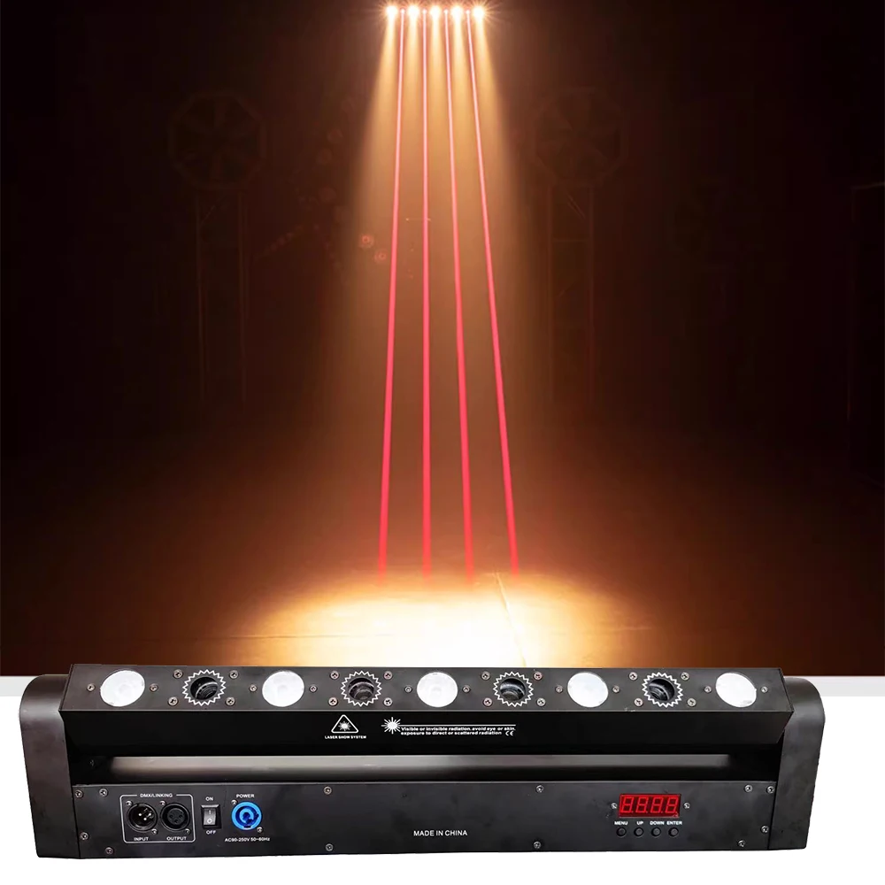 Disco-Light-5x10W-Warm-White-Led-4Pcs-Red-Laser-Moving-Head-LightBeam ...