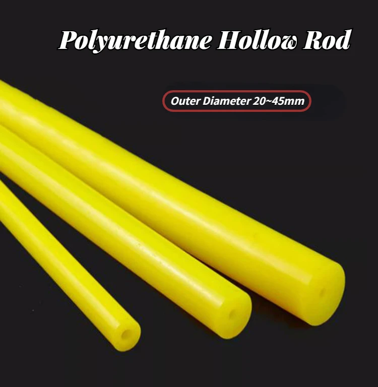Yellow Polyurethane Hollow Rod Gaskets PU Plastic Pipe Bar Shock ...