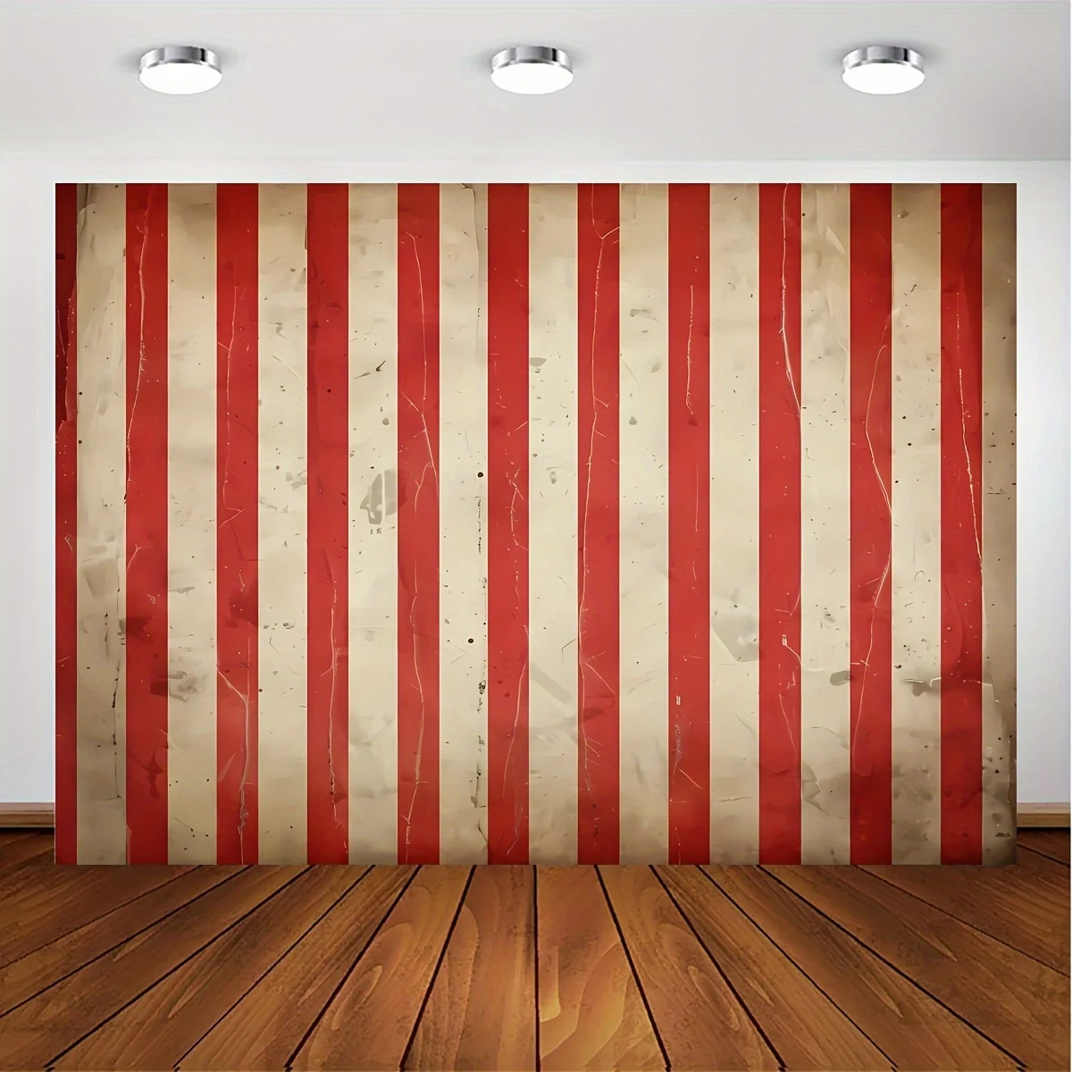 Circus carnival background cloth - red and white stripes and yellowish ...