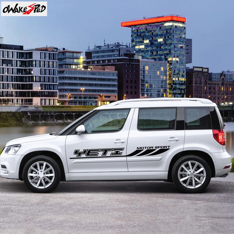 2-pcs-Car-Door-Side-Skirt-Decor-Sticker-For-Skoda-YETI-Auto-Body-Vinyl ...