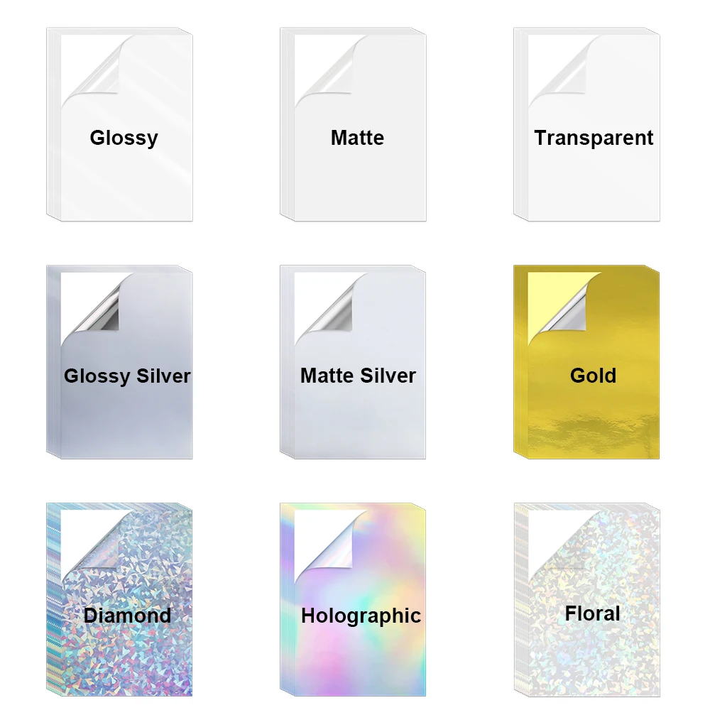 Auto-adesivo-Vinil-Sticker-Paper-Transparente-Matte-Brilhante-Hologr ...