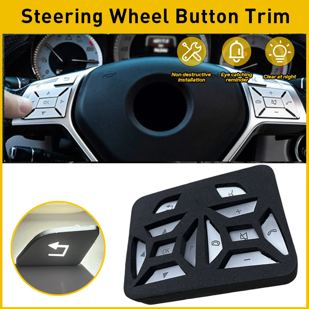 Steering Wheel Covers Blue Mercedes Steering Wheel Button Covers – ABS ...