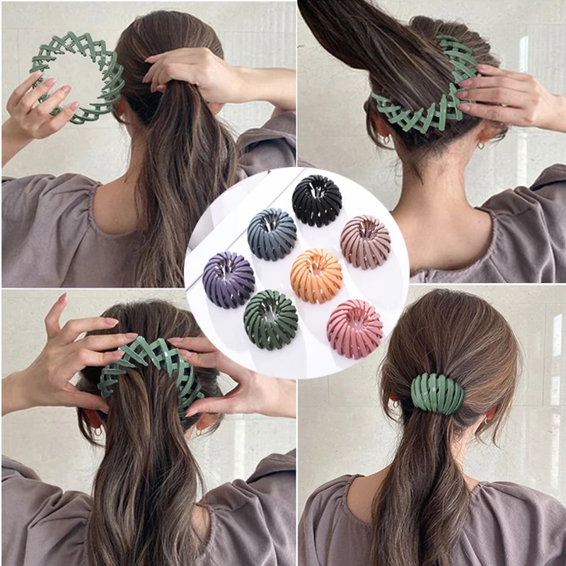 Magic-Hair-Pins-Clips-Bird-Nest-Shaped-Hair-Holder-Matte-Hair-Ring-Ball ...