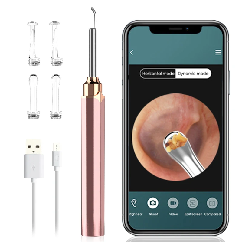 Otoscópio sem fio da ferramenta da remoção da cera da orelha do líquido ...