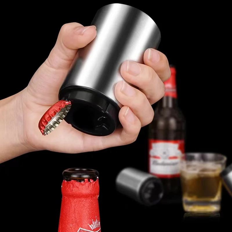 Automatic-Beer-Bottle-Opener-Soda-Cap-Opener-Stainless-Steel-Press-Type ...