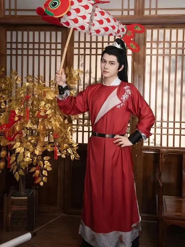 Cultural-Bamboo-Embroidery-Hanfu-Tang-Dynasty-Round-Collar-Robe-Men ...