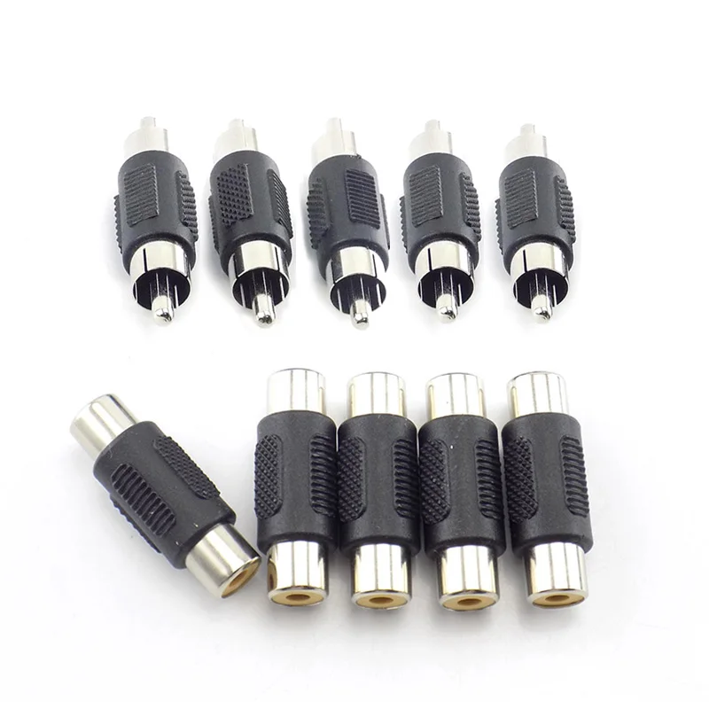 2pcs-5pcs-10pcs-Rca-dual-Male-to-male-Coupler-female-to-female-Adapter ...