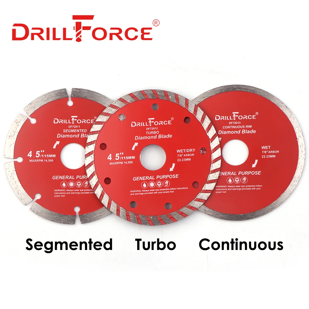3pcs Dia 115mm Diamond Saw Blades Continuous/segmented/turbo Rim Dry ...