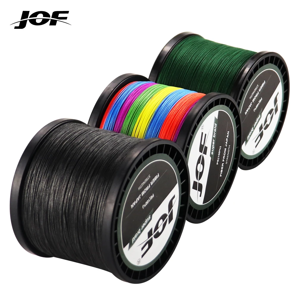 JOF 8 Strand Fishing Line 300M 500M 1000M Japan PE Braided Multifilament Cord 20-100LB Carp ...