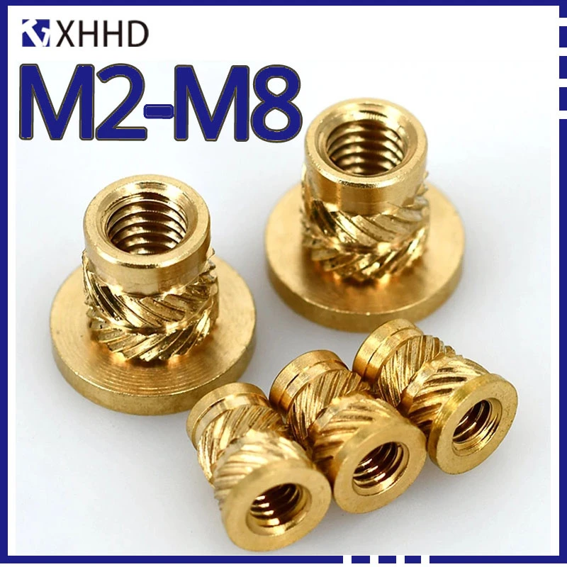 Brass Hot Melt Insert Knurled Flange Copper Nut Thread Heat Molding ...