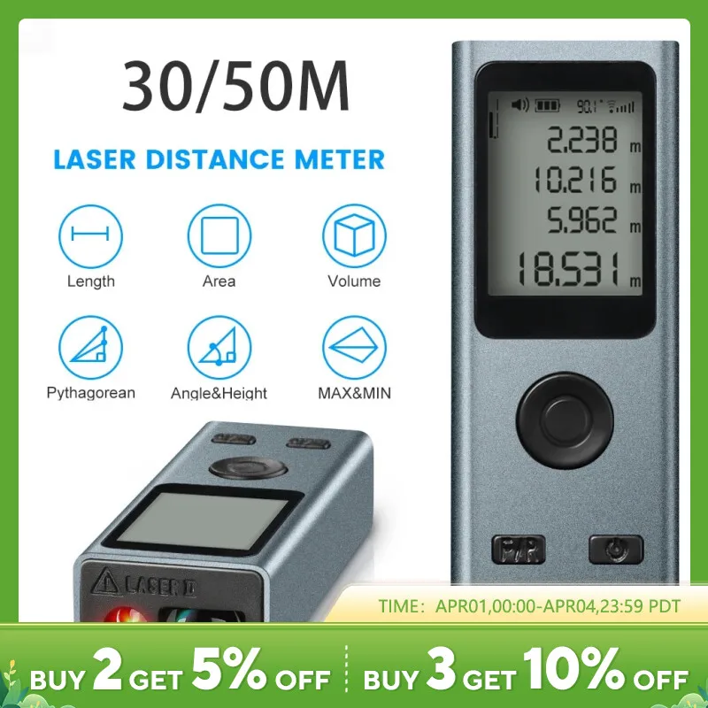 30M-50M-Mini-Laser-Rangefinder-Digital-Tape-Measure-Laser-Ruler-USB ...