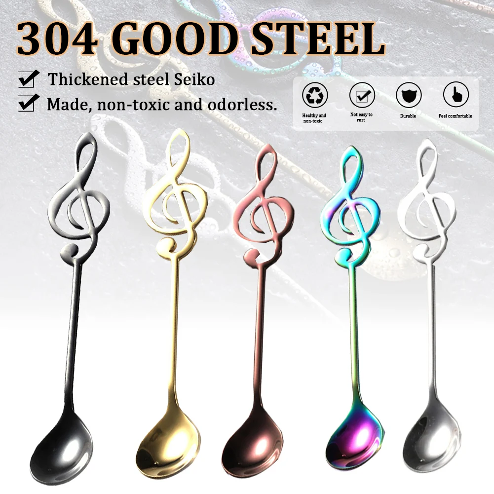 Stainless-Steel-Musical-Notes-Coffee-Spoon-Tea-Stirring-Spoon-Tea ...