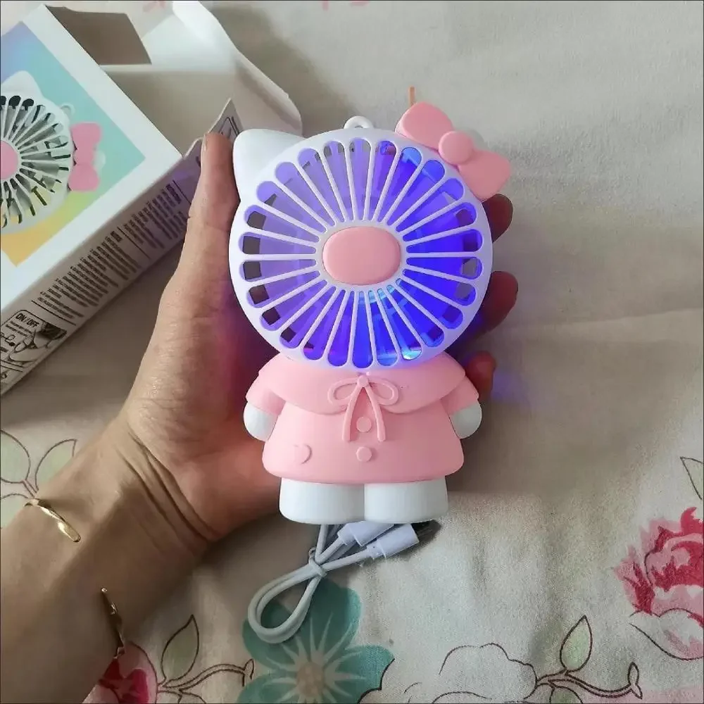 USB-handheld-rechargeable-Hello-Kitty-mini-fan-student-portable-wind ...