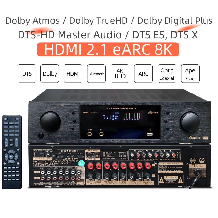7-1-Home-Theater-AV-Receiver-600W-High-Power-Amplifier-HDMI-2-1-eARC-8K ...