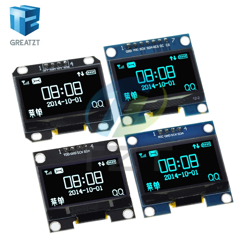 1-3-inch-OLED-module-SPI-IIC-I2C-Communicate-white-blue-color-128X64-1 ...