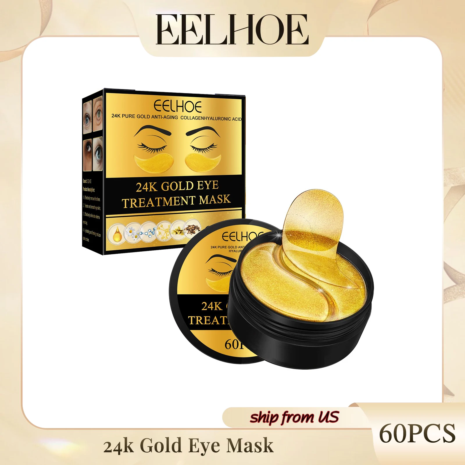 Eelhoe-24k-Gold-Eye-Mask-Lightening-Eye-Bags-Wrinkles-Dark-Circles ...