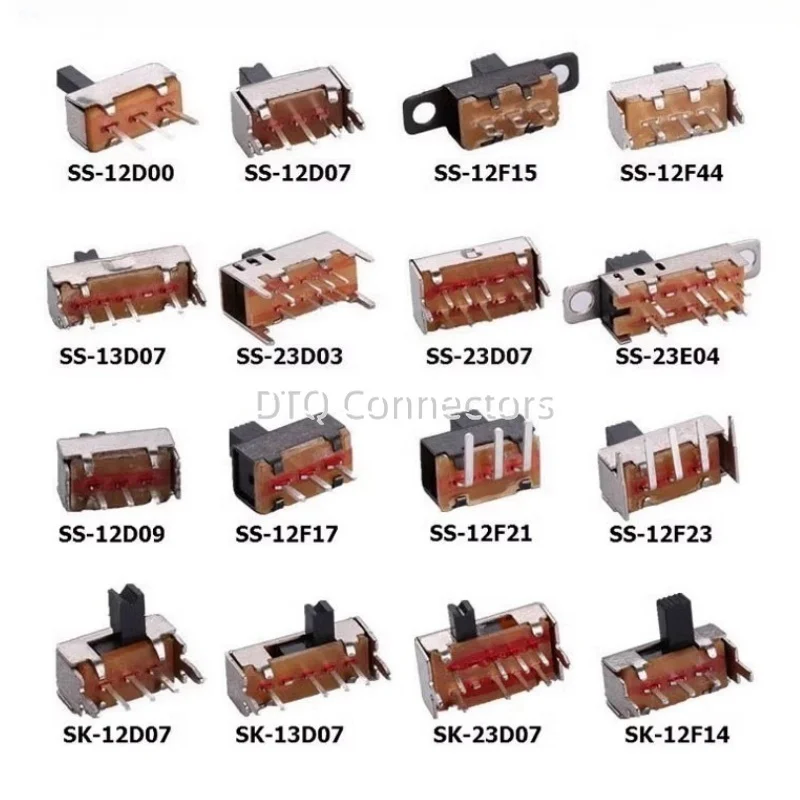 10PCS-SS12D00-Slide-Switch-Slide-Gear-Fluctuation-Band-2-3-File-Single ...