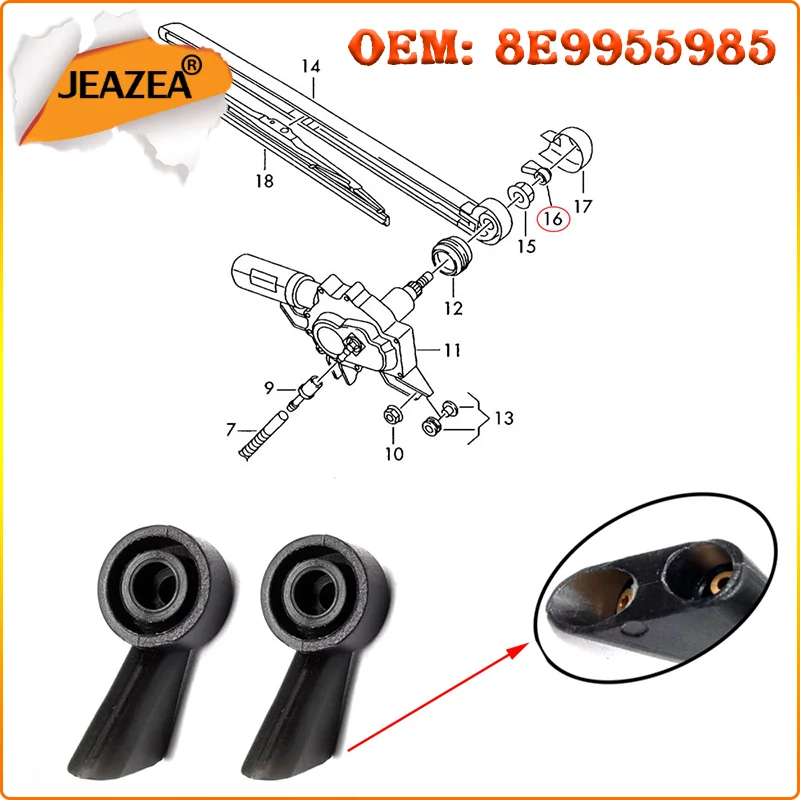 JEAZEA 2Pcs 8E9955985 8K9955985A Black Plastic Rear Window WindShield ...