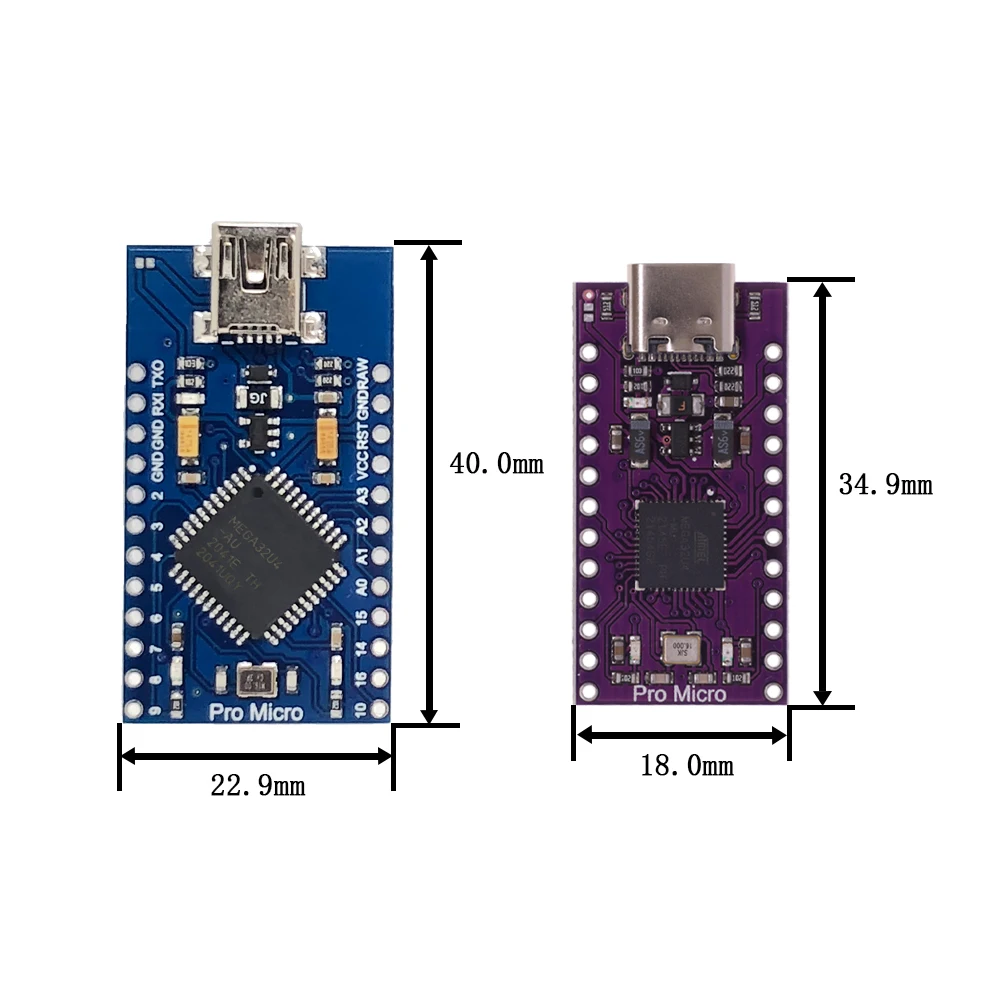 Mini Tipo-c Usb Pro Micro Para Arduino Módulo Com Pinos De Linha ...