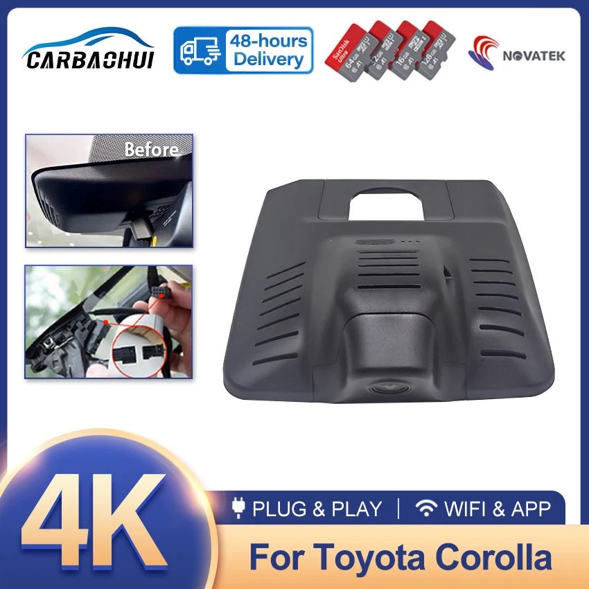 For Toyota Corolla 2019 2020 2021 2022 2023 2024 Car Dash Cam Driving ...