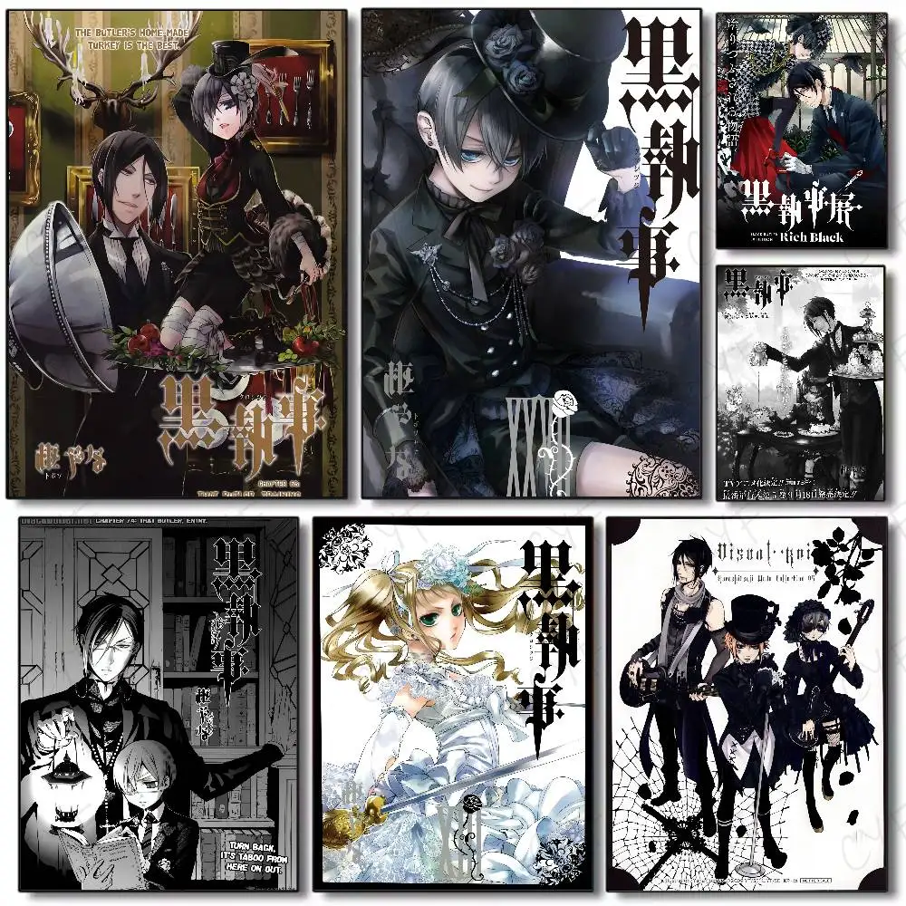 B-noir b-mutler japonais Anime affiche salon mur Art Garage chambre ...