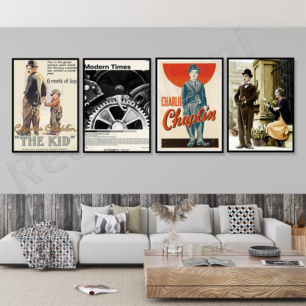 Charlie chaplin cartaz cartaz de filme minimalista vintage famoso ...