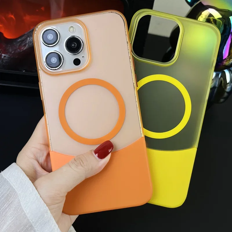 Luxury-Splicing-Colour-Magnetic-Phone-Case-For-iPhone-15-14-13-12-Pro ...