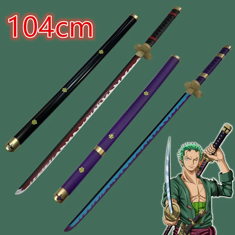 104cm Cosplay Sword Roronoa Zoro Sword Role Playing Aki Mizu Samurai ...