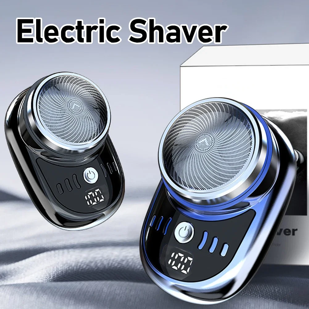Men Mini Electric Shaver Face Beard Trimmer USB Charging with Digital ...