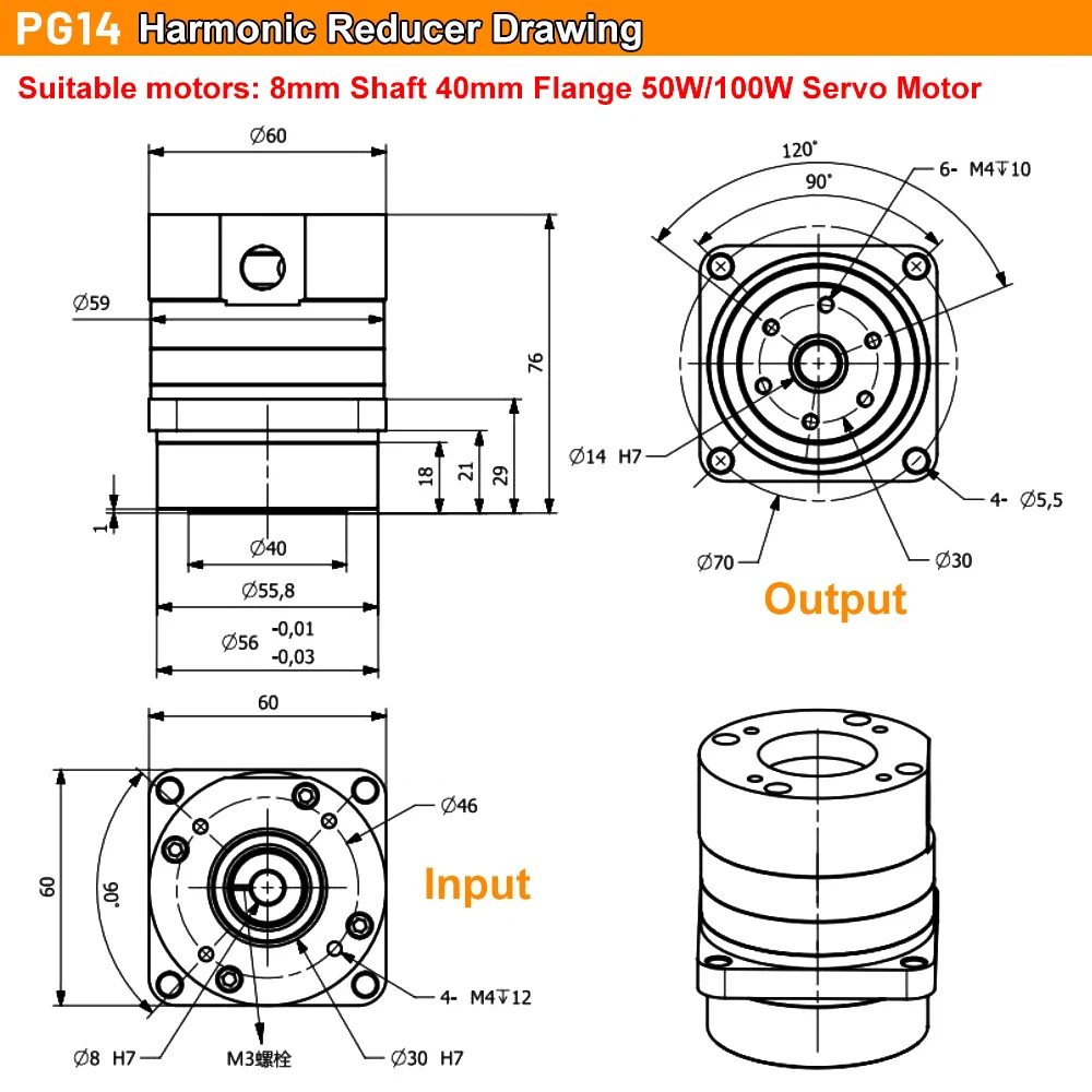 InGreat Micro Harmonic Drive Train Wave Gear Гуманоидный робот ...