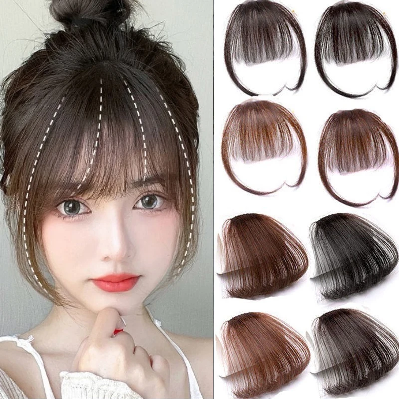 Sunslymei-Fake-Synthetic-Air-Bangs-Clip-In-Hair-Extension-Fringe-False ...