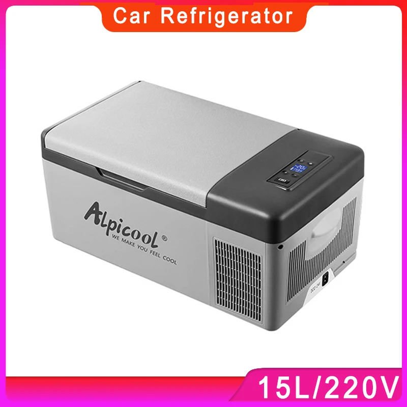 Alpicool 소형 냉장고 압축기, 가정용 냉장고, 휴대용 냉동고 쿨러, 피크닉 캠핑 냉장고, 220V, 15L ...