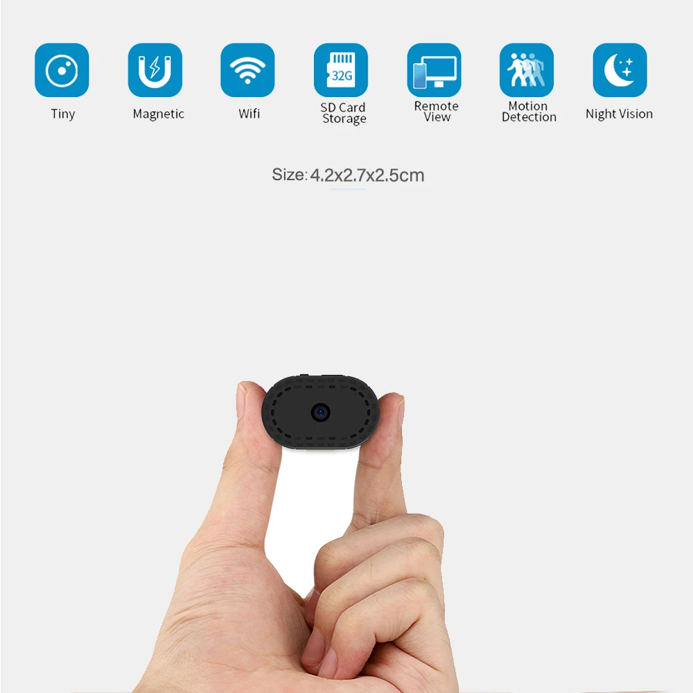 Caméra miniature,Mini caméra de Surveillance espion WIFI, Charge USB ...