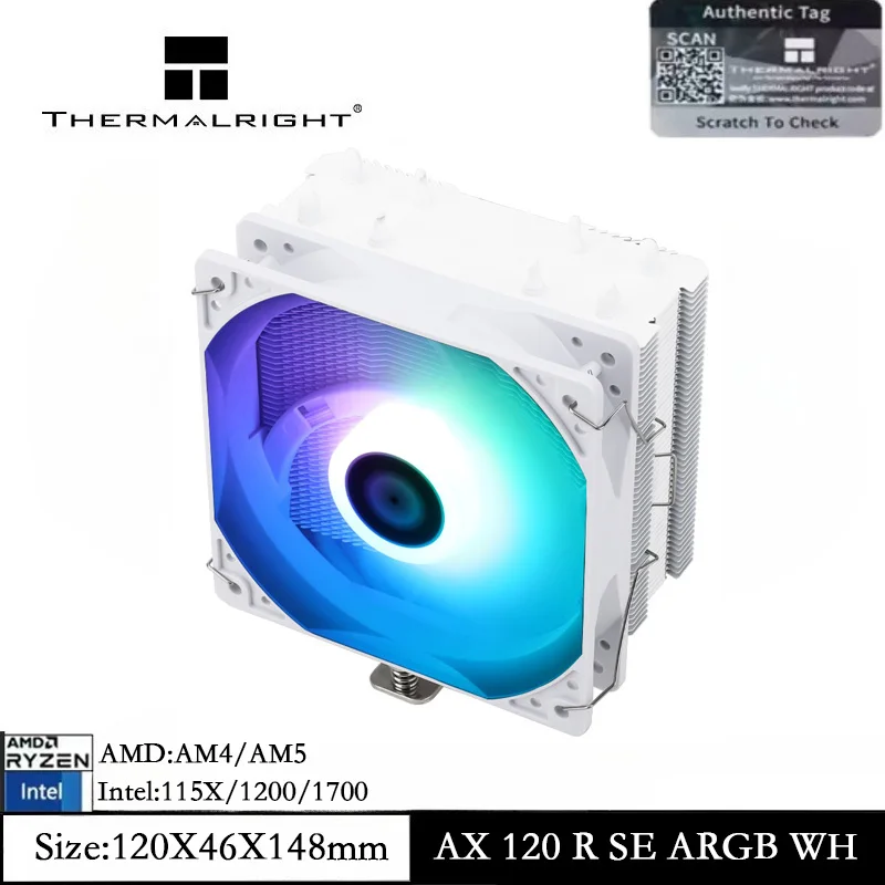 Thermalright Assassin X 120R SE Plus CPU Cooler - 4 Heat Pipes, 1550RPM ...