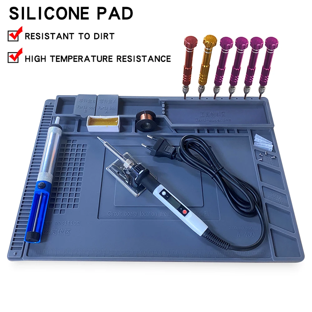 Silicone-Soldering-Pad-Desk-Platform-Mat-for-Welding-Station-Iron-Phone ...