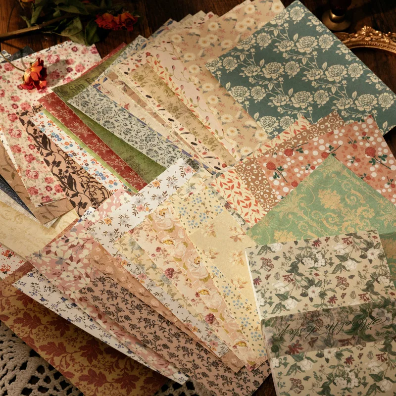 100-sheets-vintage-ins-floral-pattern-material-paper-writable