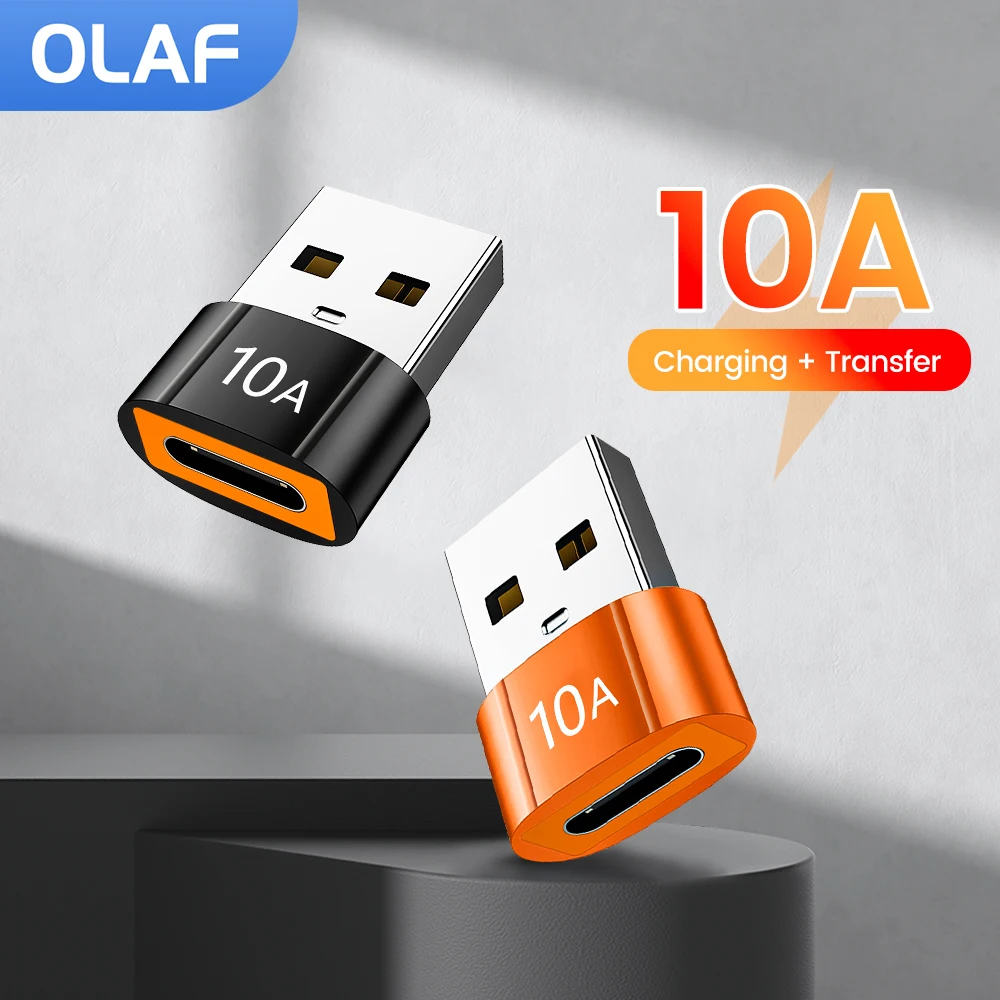 10A USB to Type C Converter PD Fast Charging Data Cable Female For ...