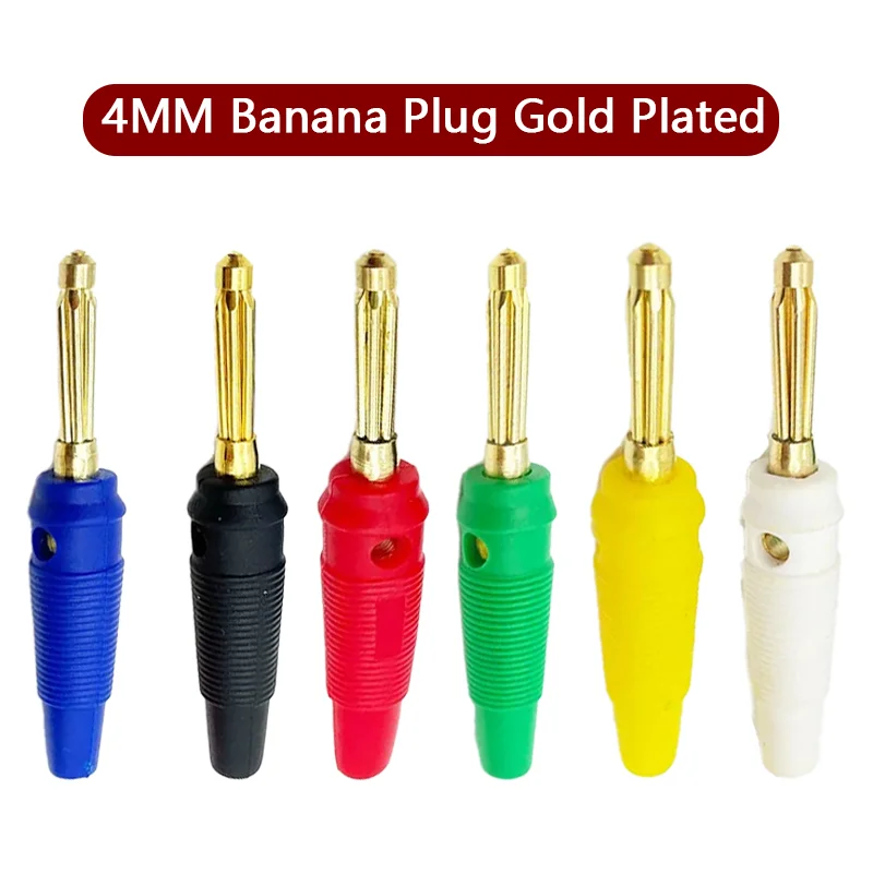 10-20-100Pcs-4MM-Gold-Plated-Banana-Plug-Audio-Speaker-Connectors ...