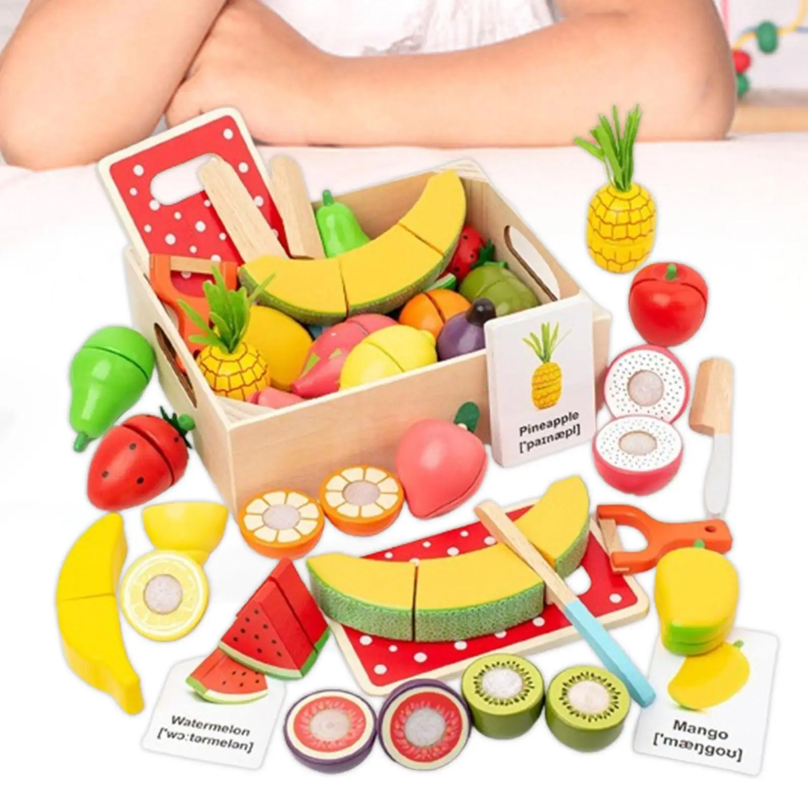 19Pcs-Cutting-Fruit-Vegetables-Educational-Toy-Cutting-Food-Wooden-Play ...