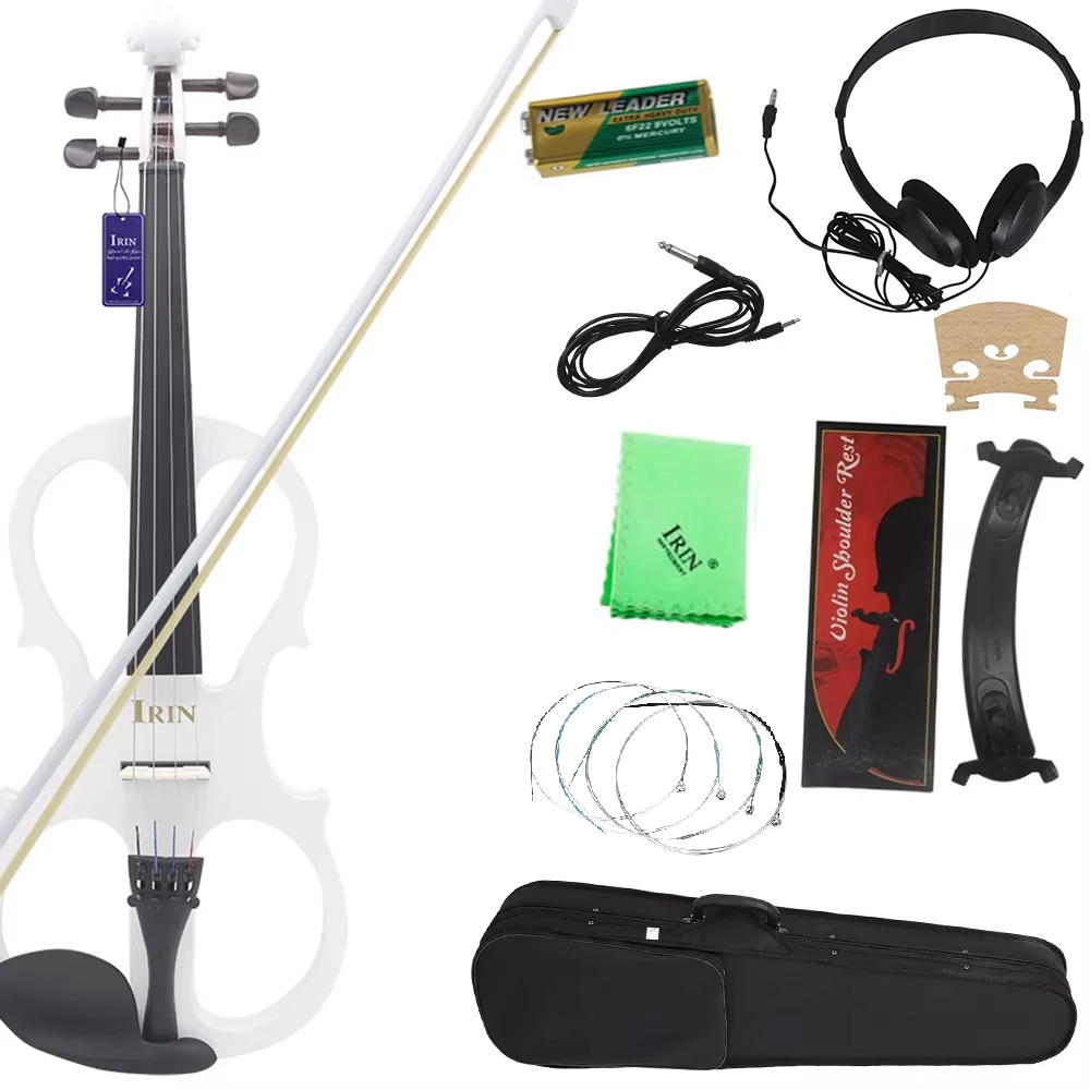 IRIN-White-4-4-Electric-Violin-Maple-Body-Silent-Electric-Violin-with ...